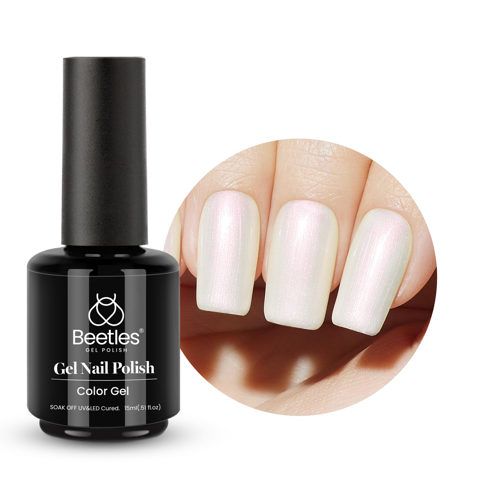 beetles Gel Polish 15ml Pearlescent Chrome Gel Polish White Nails Valentines Nails Beetles Gel Polish