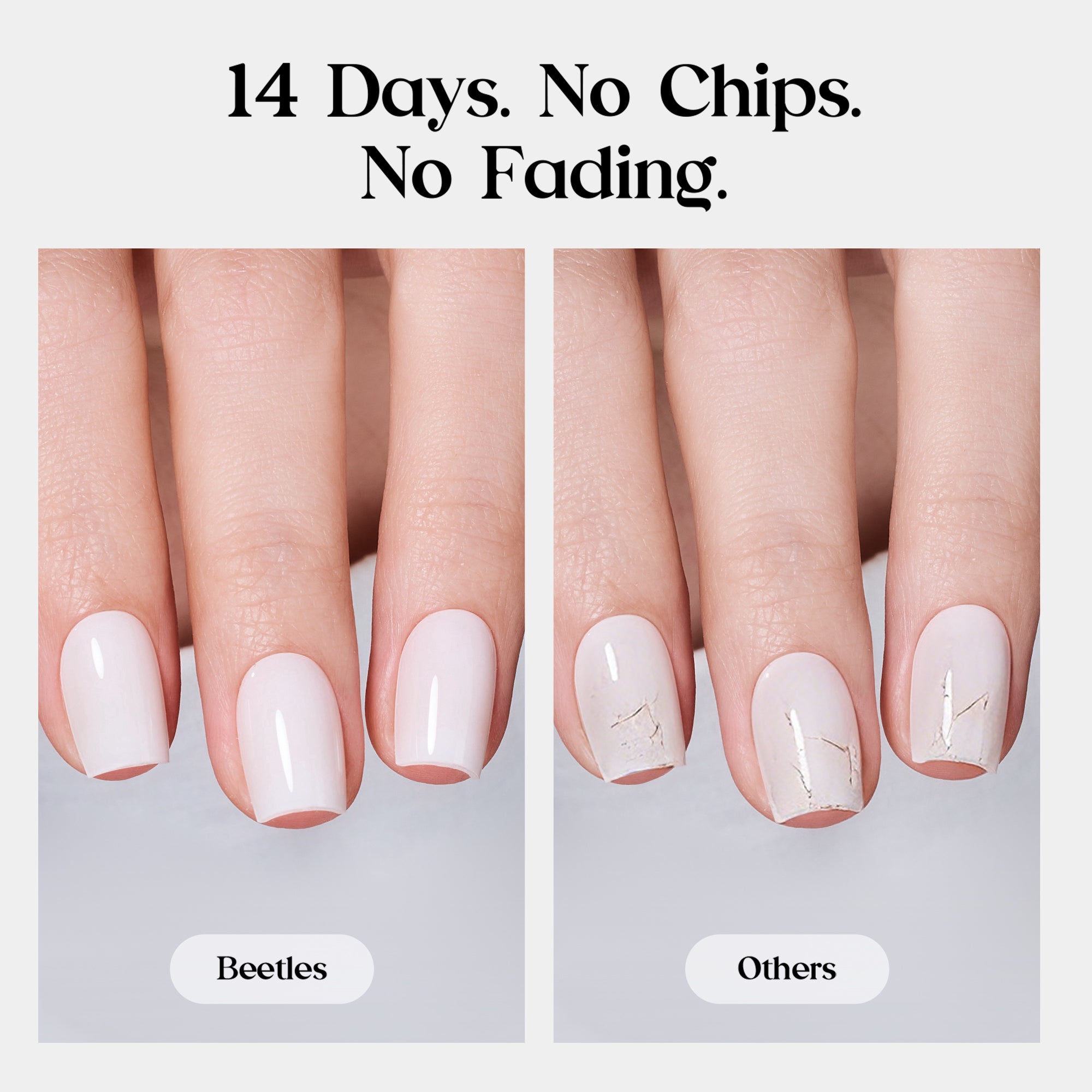 Beetles Stay Shining Milky White Press On Nails Medium Almond – Beetles ...
