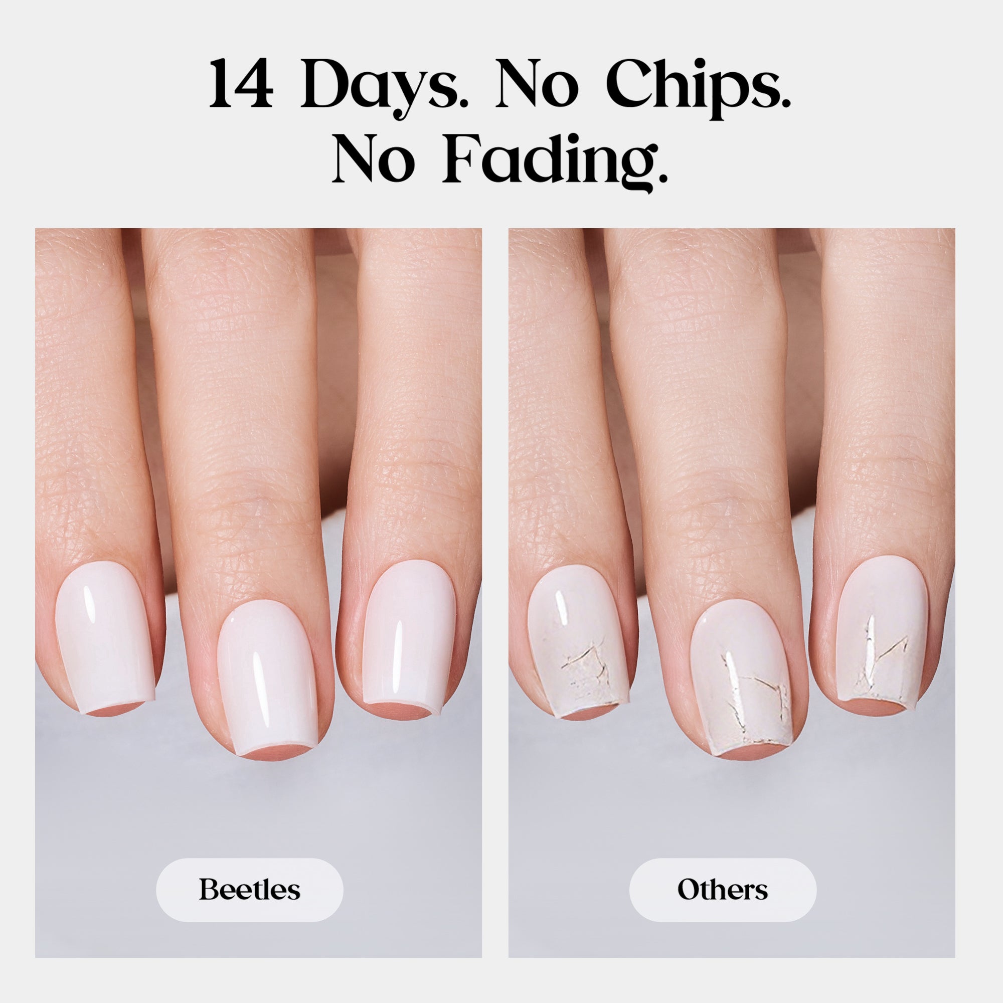 Beetles Stay Shining Milky White Press On Nails Short Squoval – Beetles ...