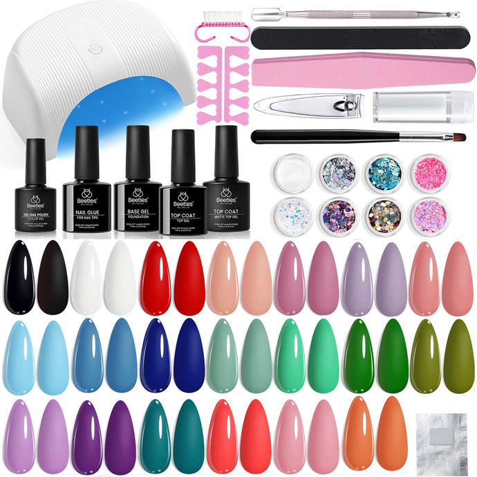 Beetles Gel Nail Starter Kit Dreamscape PRO 20 Colors with UV Light ...